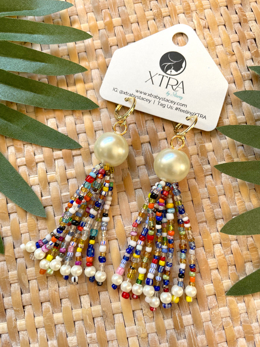 The Bahama Tassel - Fair Trade African Seed Bead Earrings – XTRA by Stacey