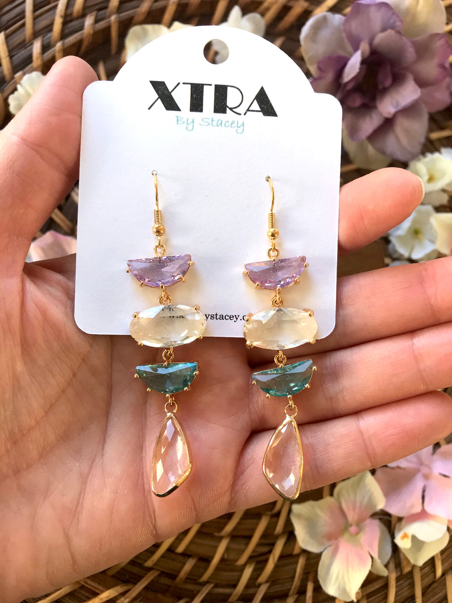 The Lucy Earring - Blue and Pink Pastel – XTRA by Stacey